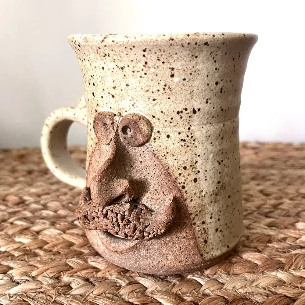 Handmade | Dining | Novelty Handmade Pottery Mustache Face Mug With ...